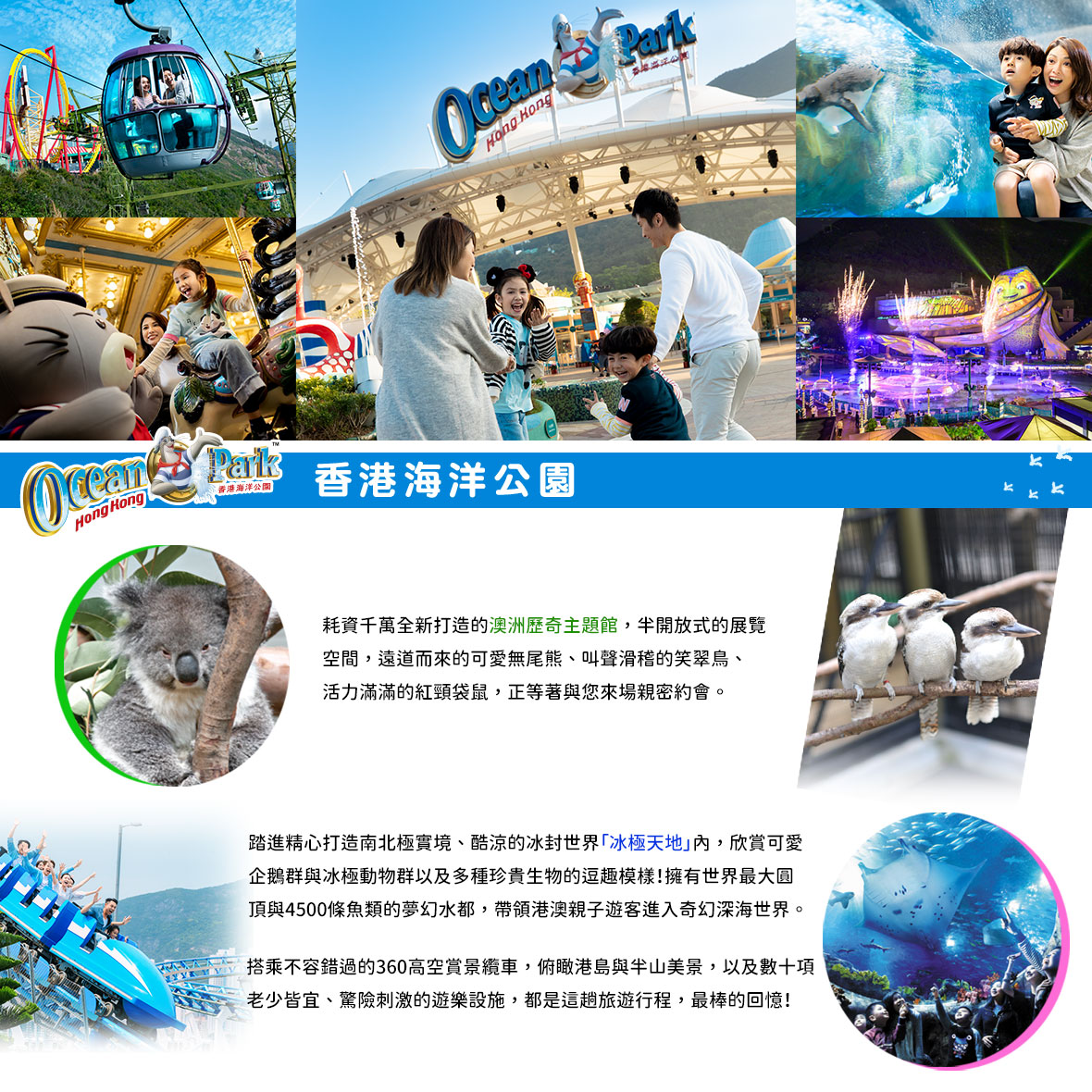 促銷》親親水都。香港海洋公園享樂假期自由行三天國泰－Ggogo吉帝旅遊